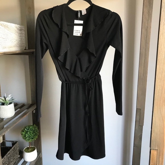 Divided | Dresses | Divided Black Long Sleeve Ruffled Dress Nwt | Poshmark